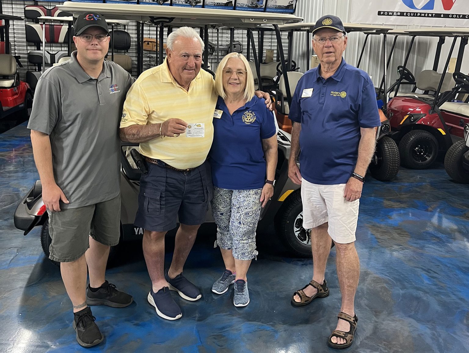 Congratulations To Our Golf Cart Winner - Rotary Club of the Villages Noon